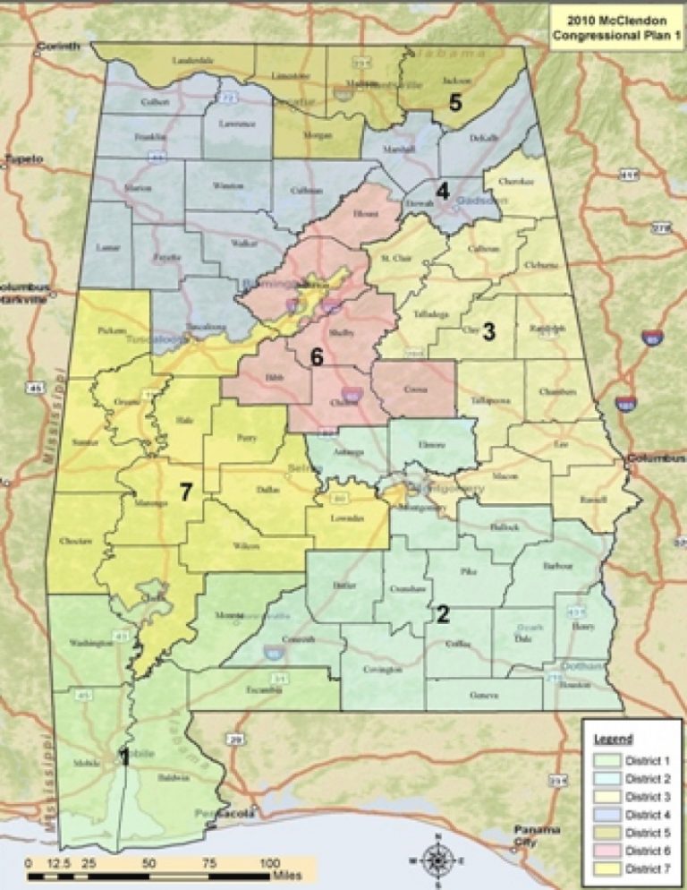 Alabama Congressional Districts Map: See Us House Representative In ...