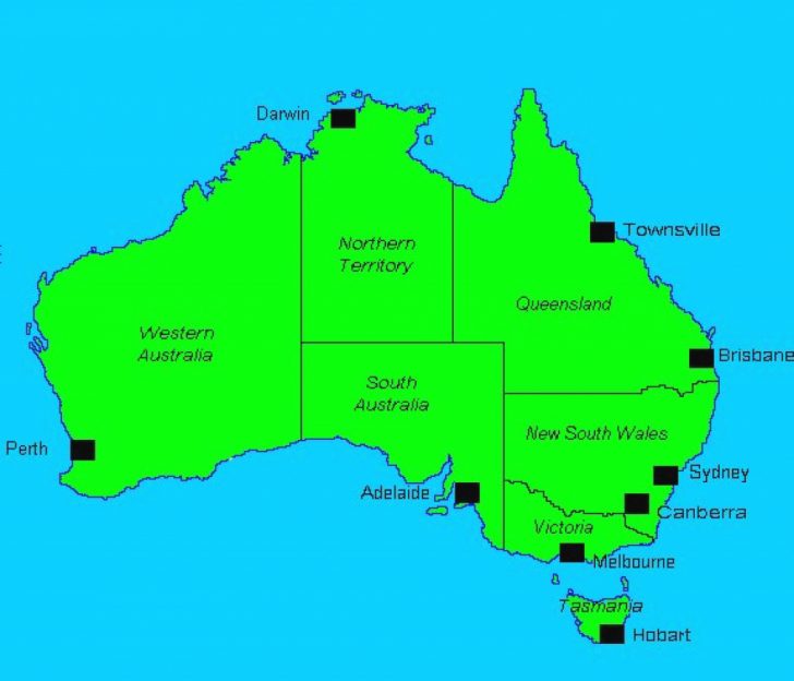 Australia Major Cities Map And Travel Information | Download Free ...