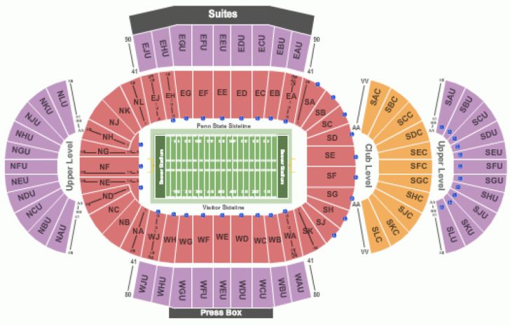 Beaver Stadium Seating Chart Intended For Penn State Football Stadium ...
