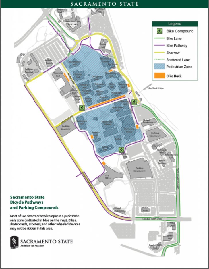 Bicycling At Sac State For Sac State Campus Map - Printable Map
