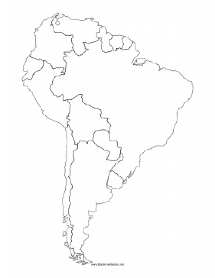 Blackline Map Of South America Intended For Blackline Maps Of The ...