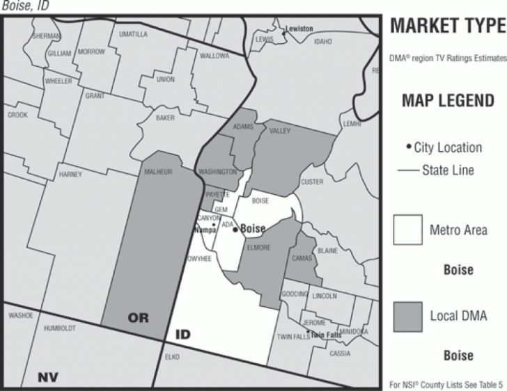 Boisetvratings Throughout Dma Map By State - Printable Map