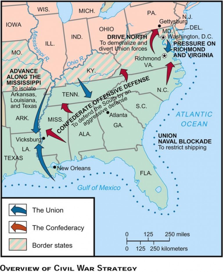 Border State Civil War Secession Border States Slavery Map Inside Civil ...