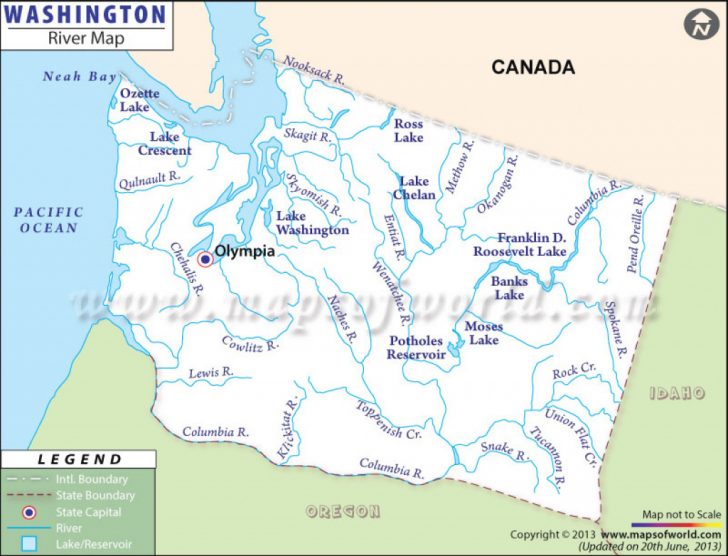 Buy Washington River Map For Washington State Rivers Map - Printable Map