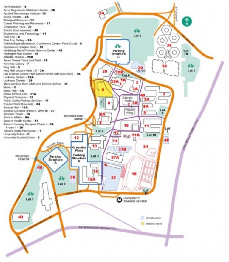 California State University Los Angeles Map - Los Angeles California ...