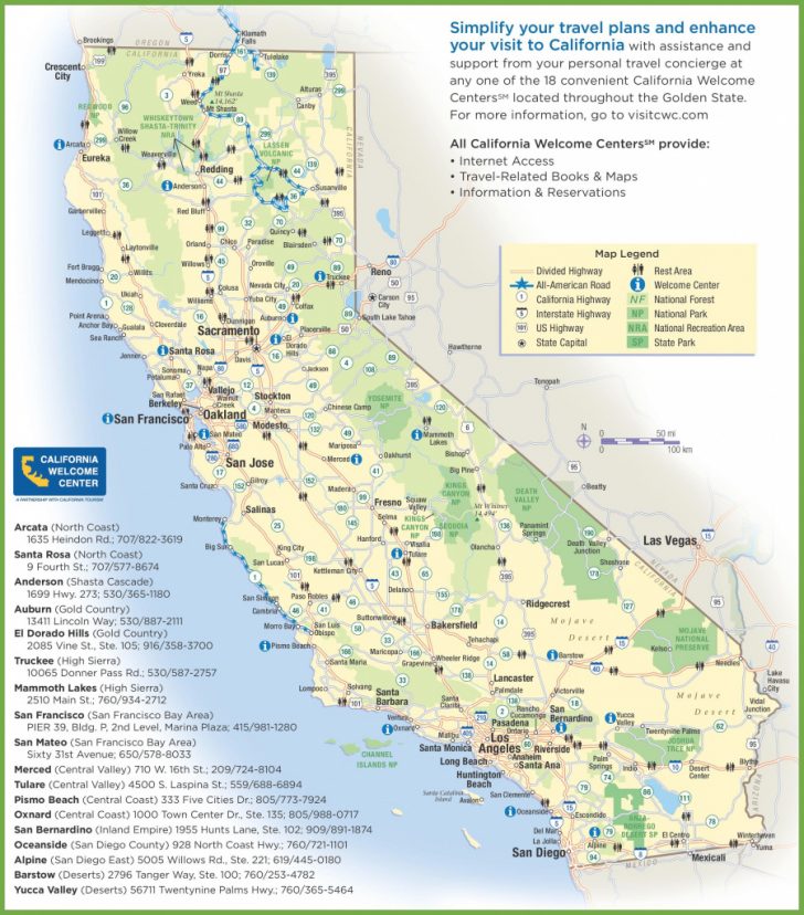 California Travel Map Inside California State Parks Camping Map ...