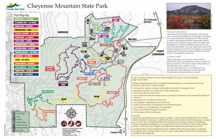Cheyenne Mountain State Park Map - Cheyenne Mountain Colorado In ...