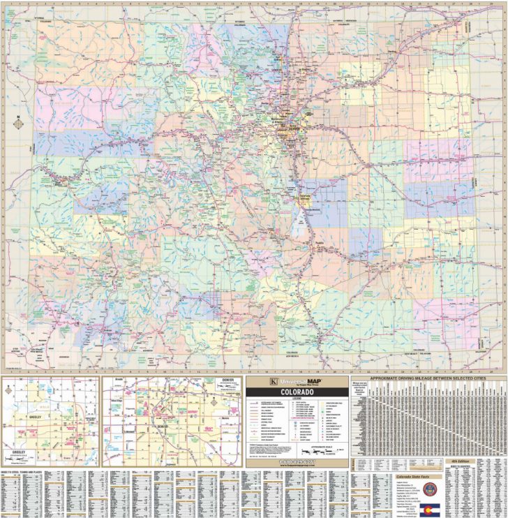 Colorado State Wall Map – Kappa Map Group Regarding State Wall Maps ...