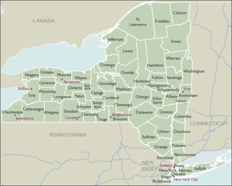 County Zip Code Wall Maps Of New York Regarding New York State Zip Code ...