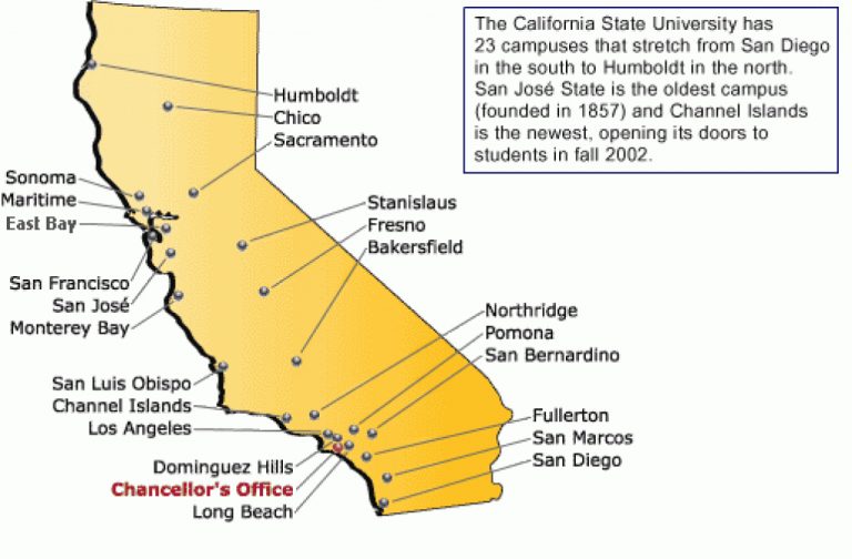 Csu | Hrs | About The California State University | Campus Map within ...