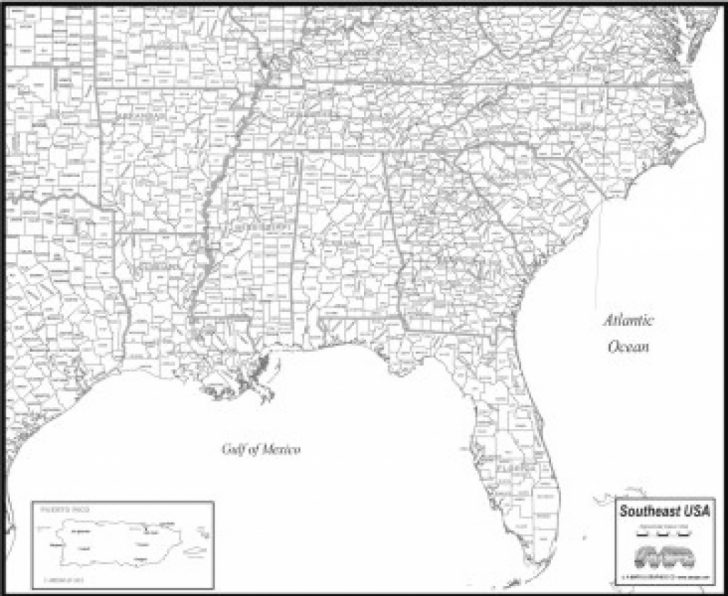 Download Southeast Usa Map To Print Inside United States Map With ...