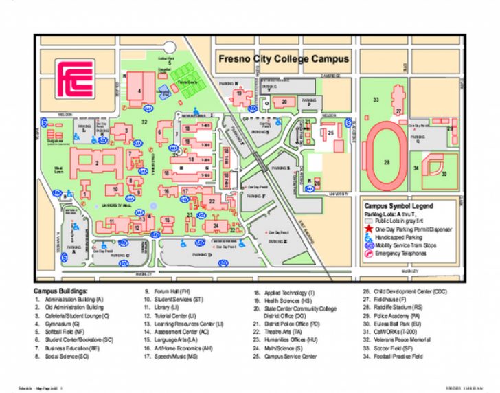 Fresno City College Campus Map - 1101 E University Avenue Fresno Ca In ...