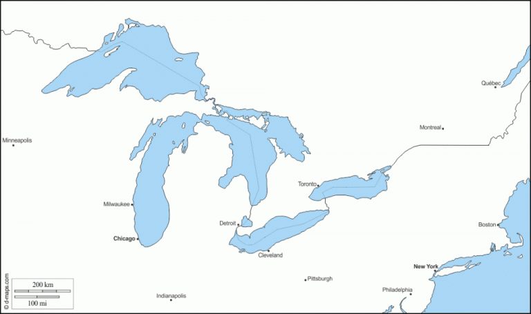 Great Lakes Free Map, Free Blank Map, Free Outline Map, Free Base ...