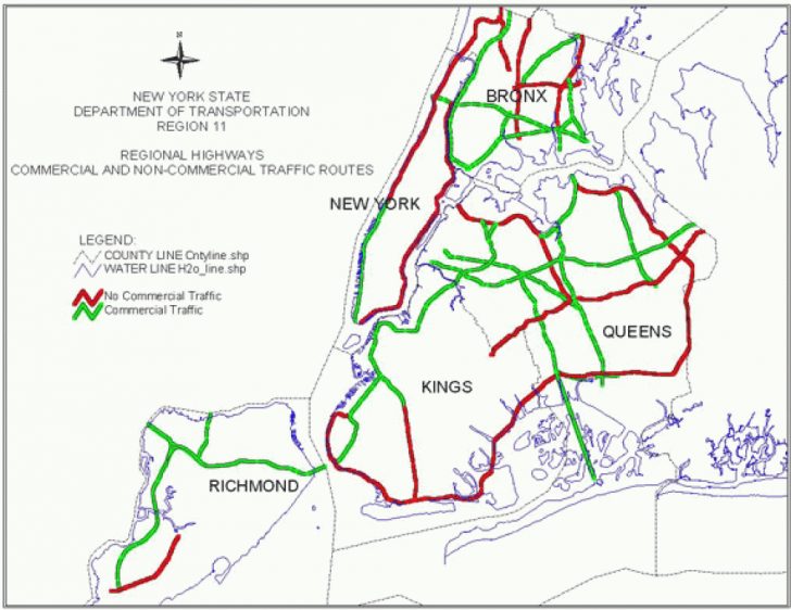 Highways For Commercial Traffic With New York State Highway Map ...