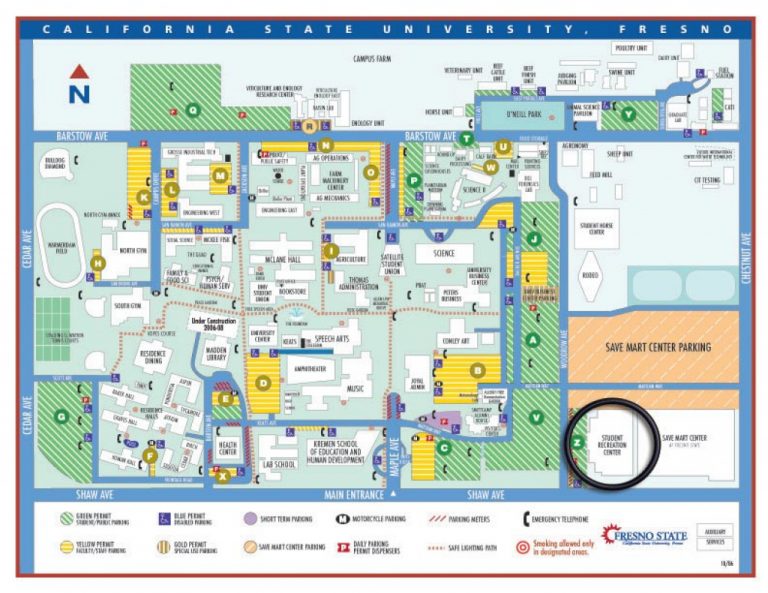Fresno State Map Pdf Printable Map 6576