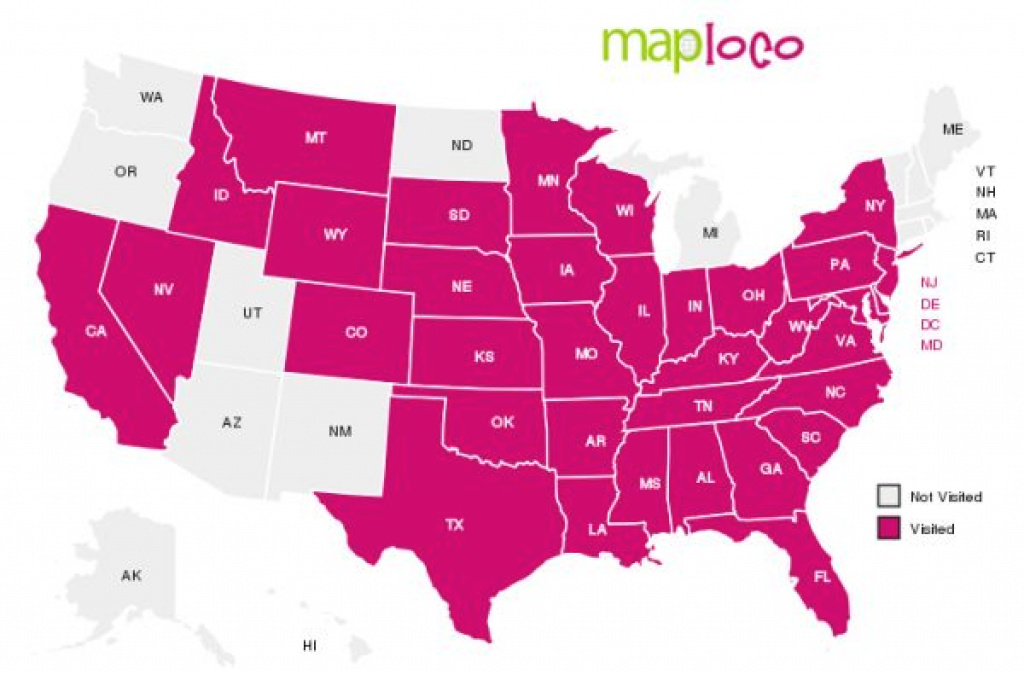 States I Have Visited Map Printable Map