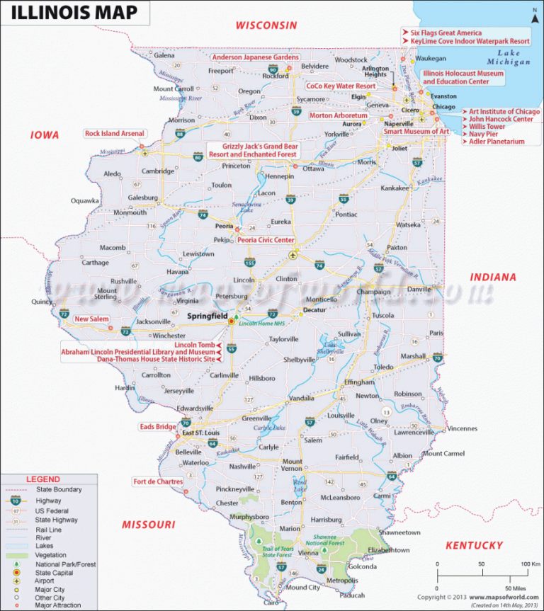 Illinois Map, Map Of Illinois, Il Map For Illinois State Parks Map ...