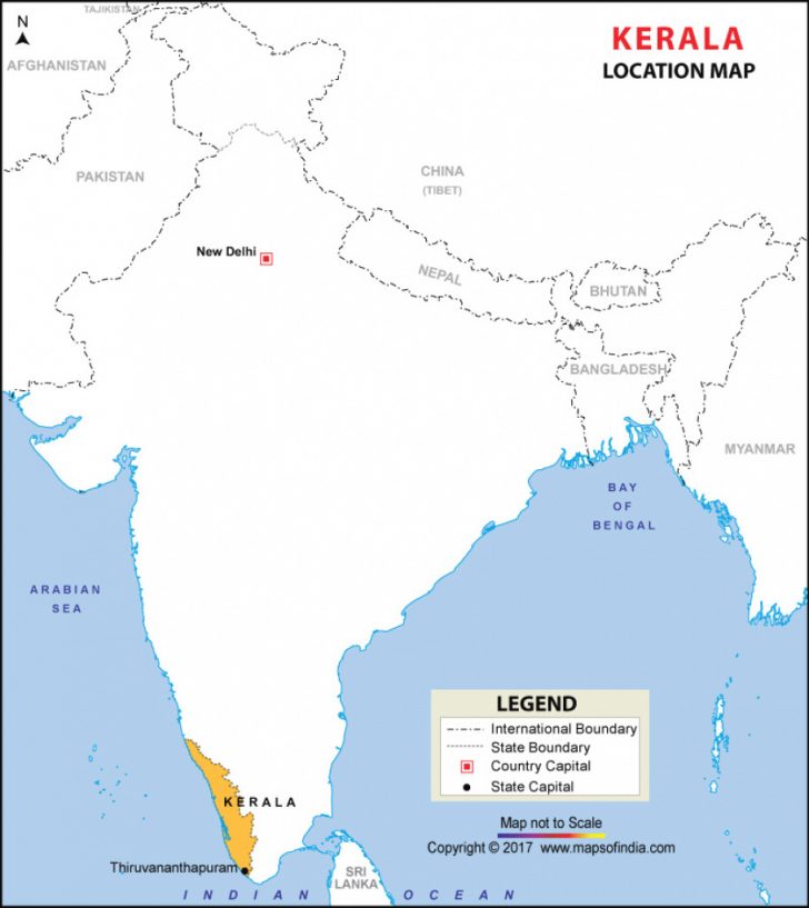 Kerala Location Map Throughout Political Map Of Kerala State ...