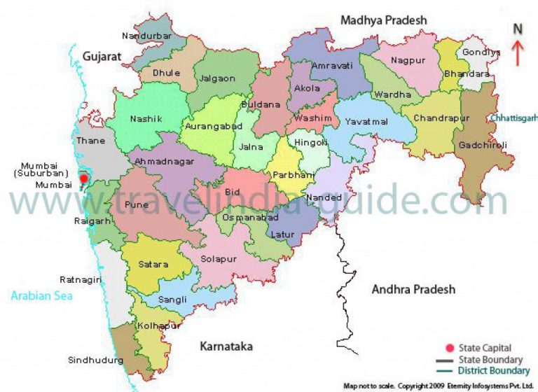 Maharashtra Map And Maharashtra Districts Map Inside Physical Map Of ...