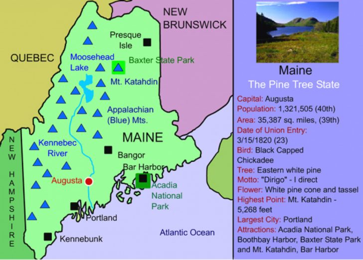 Maine For Kids: Maps | Facts | Activities « For State Map For Kids ...