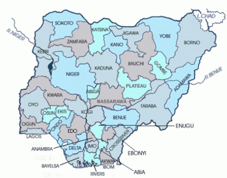 Map Of Nigeria - States, Capitals, Cities - Lagos, Abuja, Rivers ...