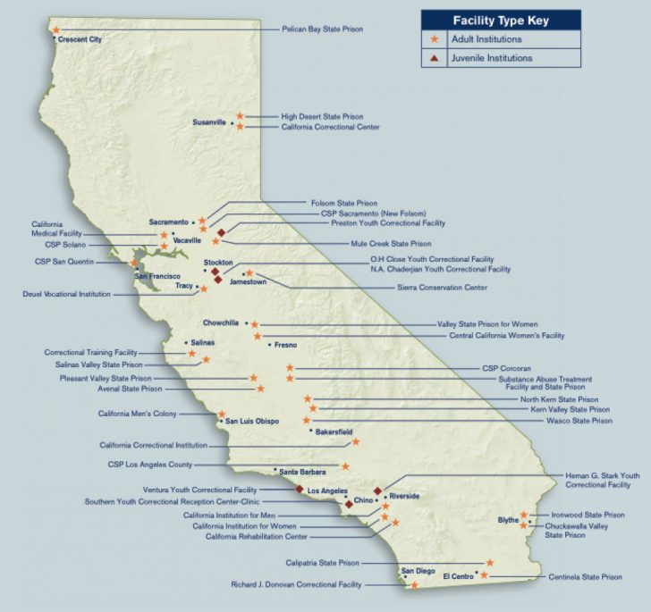 Map Of The Ca State Prison System | Prison Politics For Anti ...