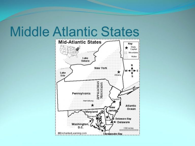 Middle Atlantic States. States And Capitals New York (Ny For Mid ...