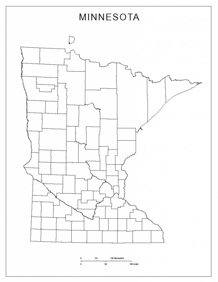 Minnesota Blank Map In Minnesota State Map With Counties - Printable Map