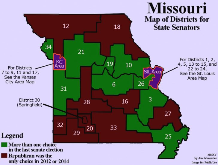 Missouri Senate District Map – Bnhspine Throughout Missouri State ...