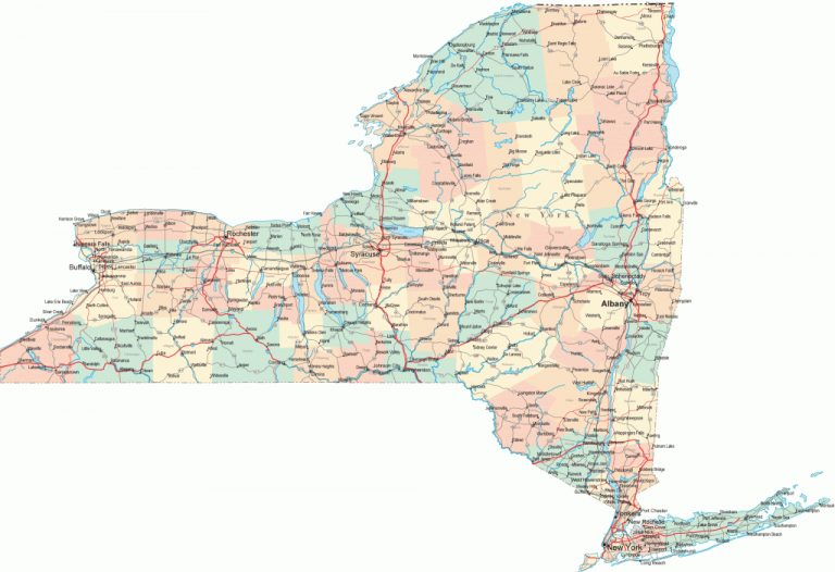 New York Road Map - Ny Road Map - New York Highway Map In New York ...