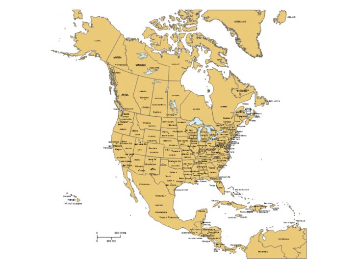North America Powerpoint Map W/countries, Provinces, States Pertaining ...