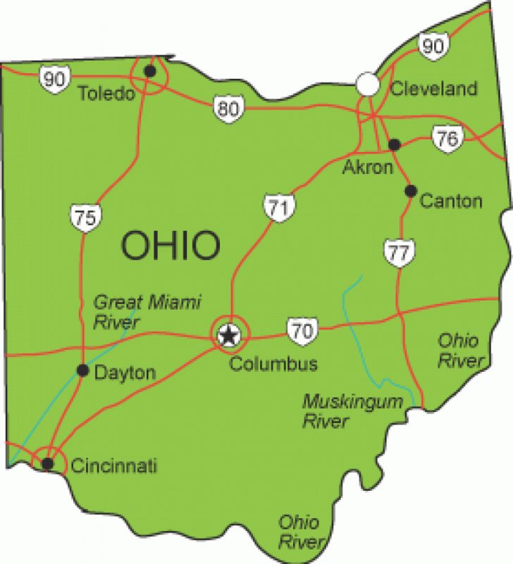Oh Map - Ohio State Map In Ohio State Map - Printable Map