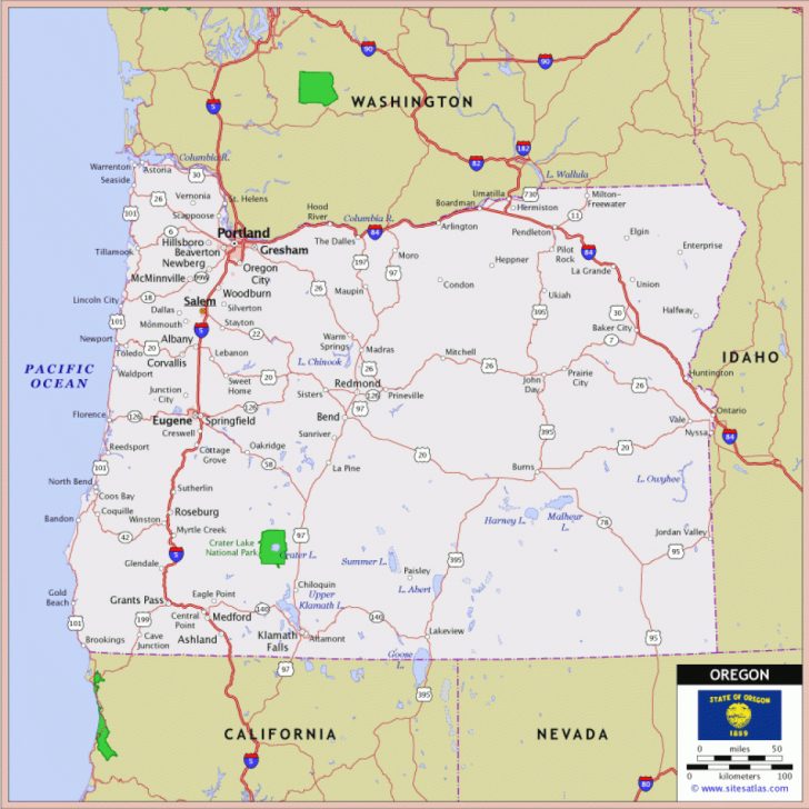 Oregon Highway And Road Map | Travel | Pinterest Inside Oregon State ...