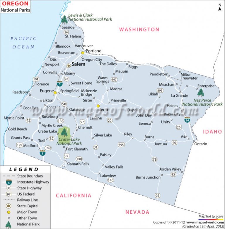 Oregon National Parks Map In Oregon State Parks Map - Printable Map