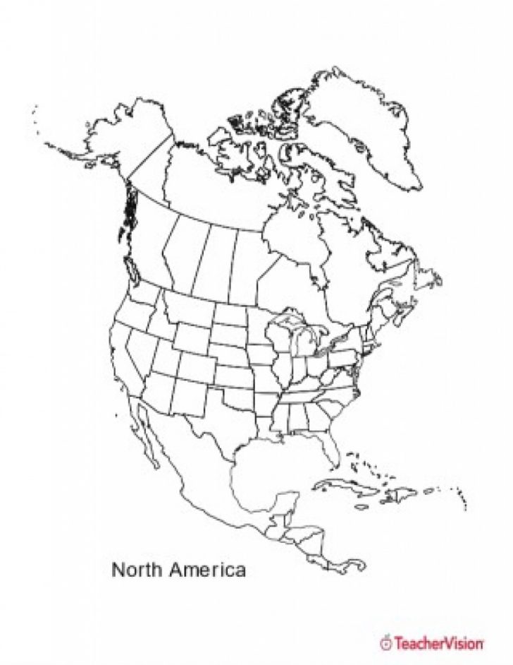 Outline Map Of North America - Familyeducation With Blackline Maps Of ...