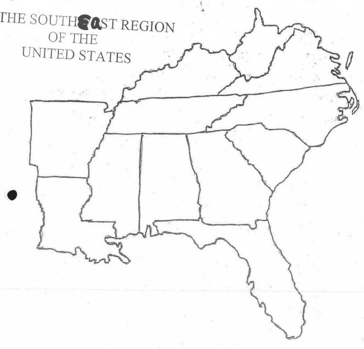 Printable Blank Map Southeast Us Road Of Southeastern United States ...