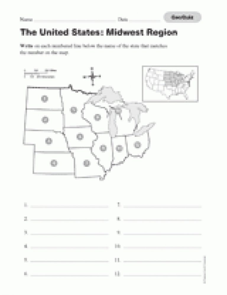 Quiz: Midwest U.s. State Capitals - Teachervision For Blank Map Of ...