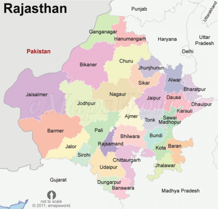 Rajasthan Map, India | Map Of Rajasthan State, India Intended For ...