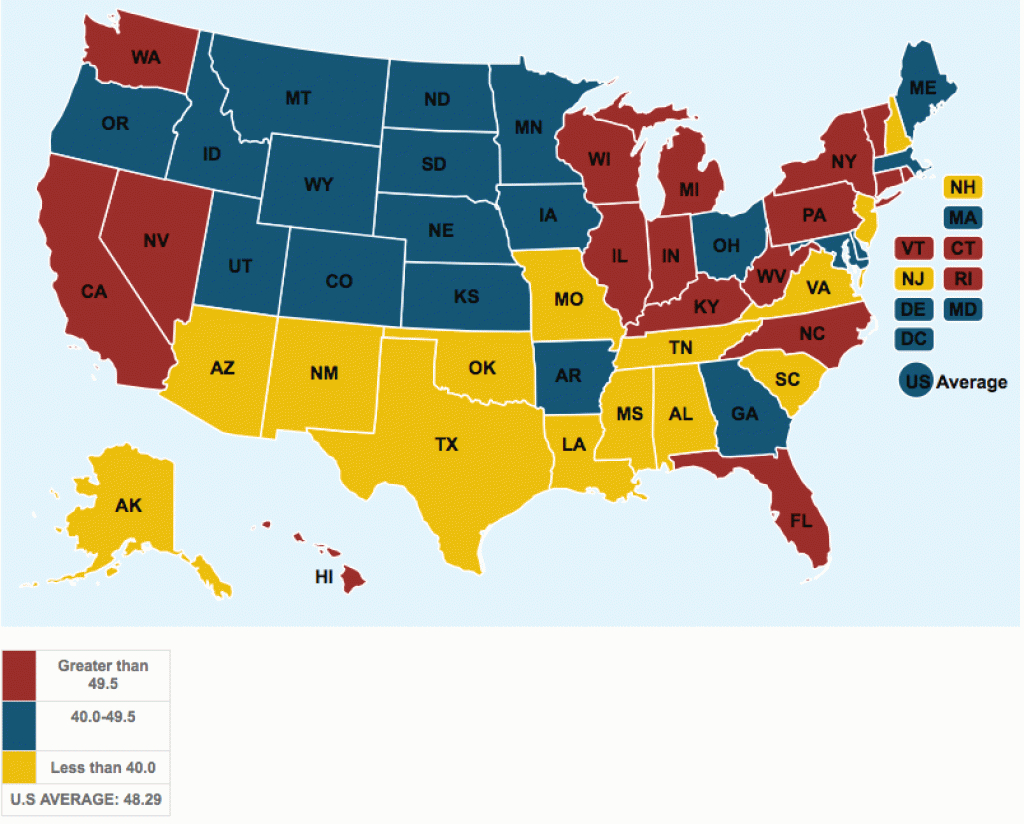 Gas Prices Per State Map Printable Map