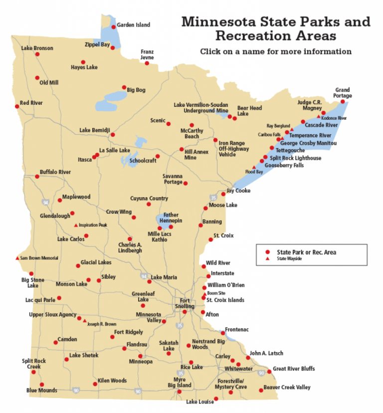 State Park Map - Minnesota Dnr - Mn Department Of Natural Resources In ...