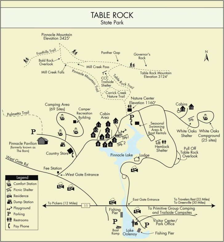 Table Rock State Park - Maplets Within Table Rock State Park Map ...