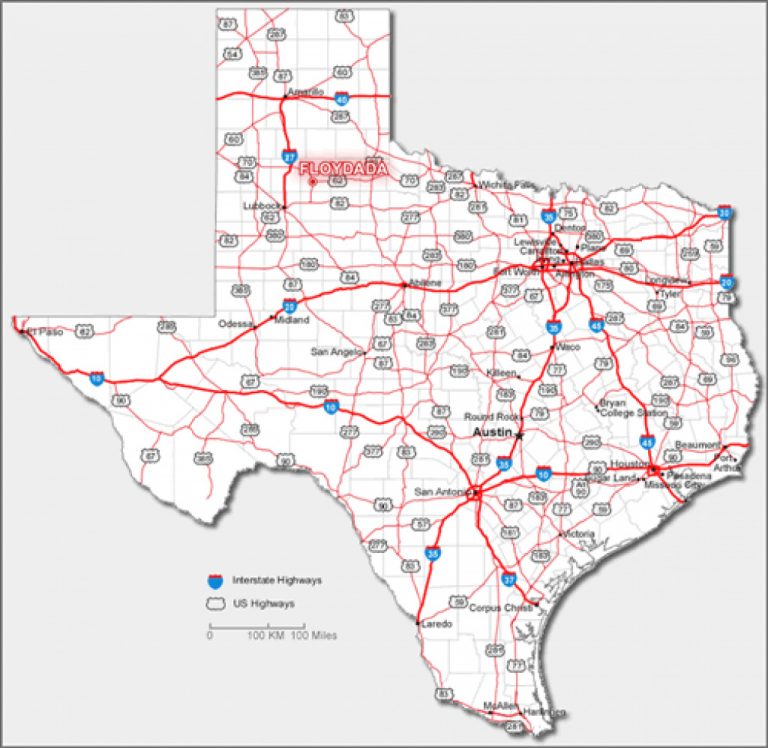 Texas Highway Map — Downloadable World Map For Texas State Highway Map ...
