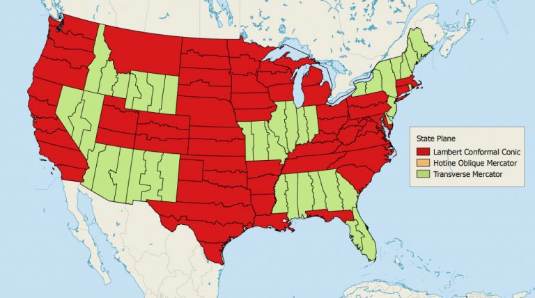 The State Plane Coordinate System (Spcs) - Gis Geography Throughout ...