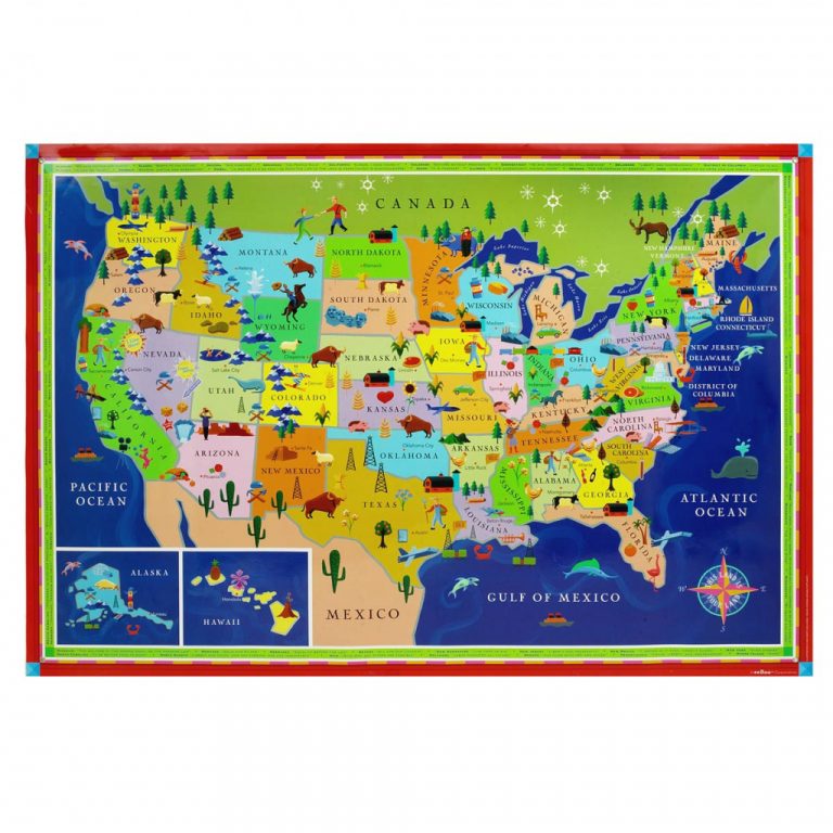 This Land Is Your Land Kids' Map | Children's Usa Wall Map Throughout ...