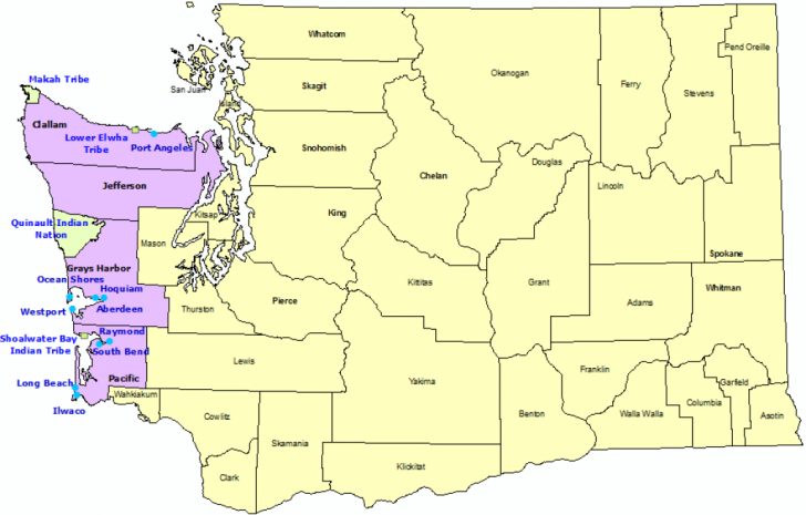 Tsunamiready® In Washington Inside Washington State Tribes Map ...