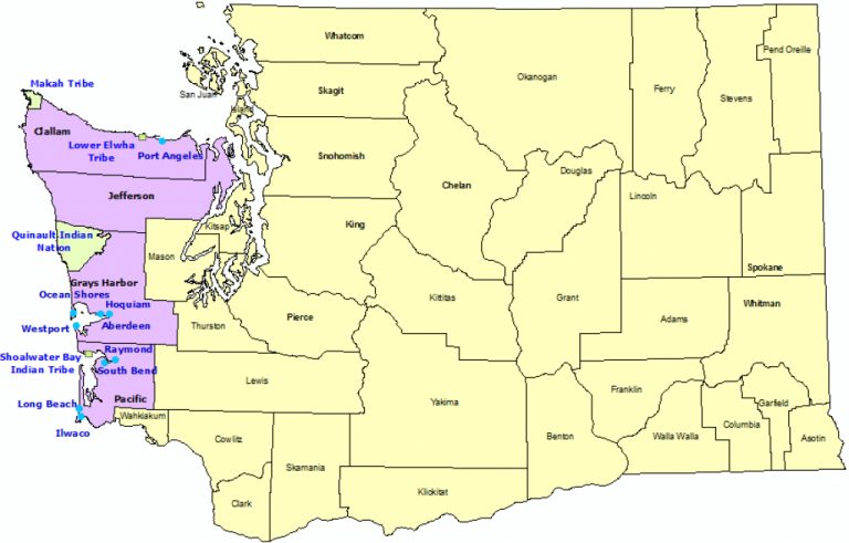 Tsunamiready® In Washington Inside Washington State Tribes Map ...