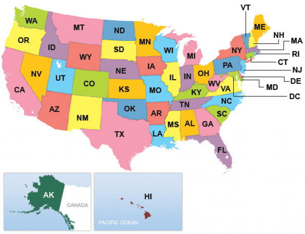 Usa Map With States Capitals And Abbreviations Printable Map Usa Map With States Capitals And Abbreviations Printable Map
