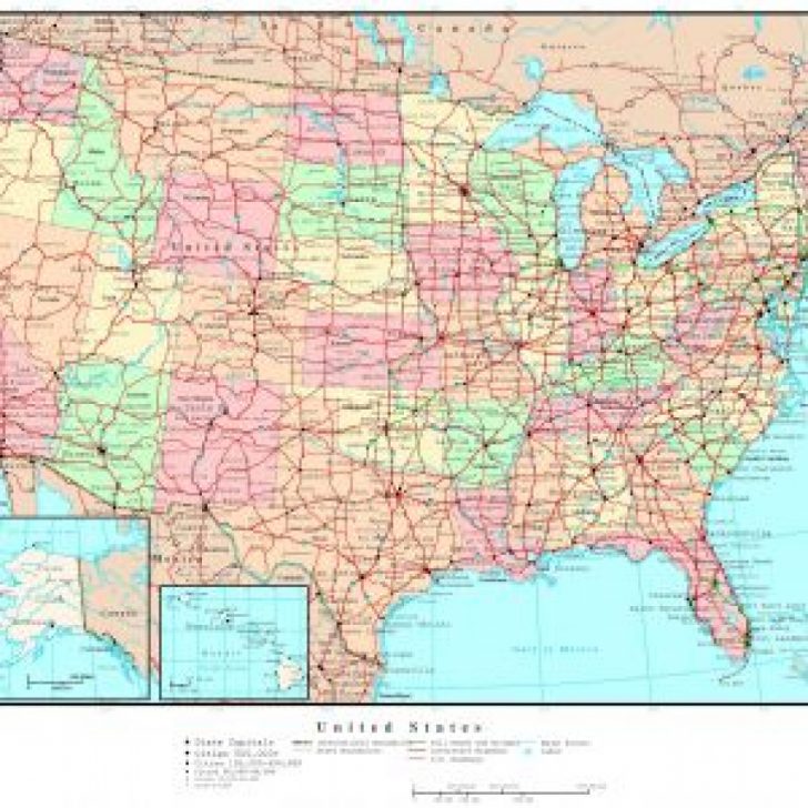 Us Interstate Map With Cities Us Interstate Highway Map Stock Vector ...