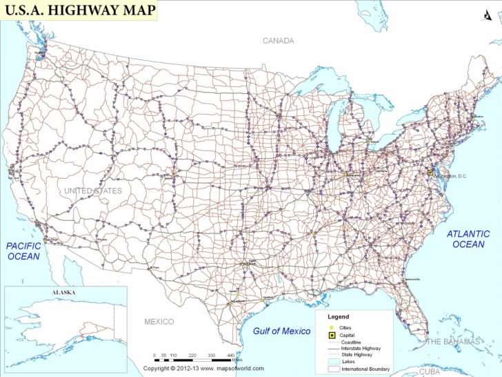 Us Map States With Interstates Us Map Fresh Free Printable Us With Us ...