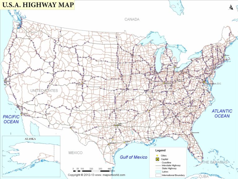 Us Map States With Interstates Us Map Fresh Free Printable Us With Us ...